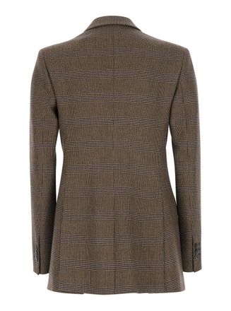 P.A.R.O.S.H. Womens Blazer Double-Breasted Brown Viscose-Wool Blazers Jacket