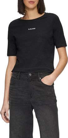 s.Oliver Elastisches T-Shirt mit Logo-Print