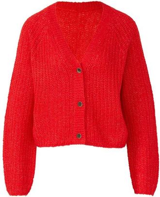 Comma Cardigan Strickjacke Lockerer Cardigan aus Alpakamix