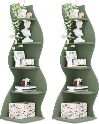 Tribesigns Eckregal, 178 cm hoch, Lagerregal, Bücherregal, Pflanzenständer, Organizer-Einheit, 5 Stufen, Modern, für Zuhause, Büro, Wohnzimmer, Schlafzimmer, Bal