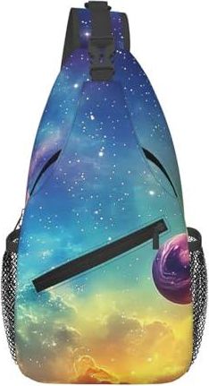 Generic Sac &agrave; dos de voyage &agrave; bandouli&egrave;re avec n&eacute;buleuses cosmiques et &eacute;toiles galactiques pour homme