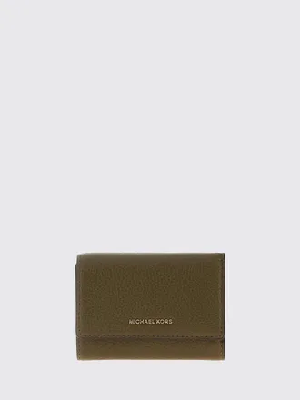Michael Kors Bryant Tri-Fold-Geldb&ouml;rse aus Leder mit Metalllogo und Knopf