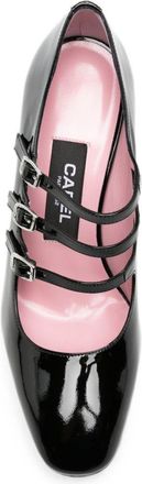 Carel Patent Leather Triple-Strap Pump - Black