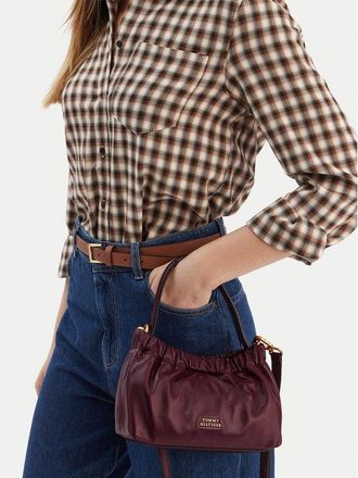 Tommy Hilfiger Handtasche Soft Leather Mini Crossover AW0AW18306 Dunkelrot