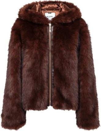 Blugirl Femme, Vestes, Brun, Taille: 40 FR Veste à Capuche en Fausse Fourrure