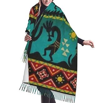 Generic Longue Écharpe Kokopelli du Sud-Ouest Amérindien Écharpe Femme Respirant Wrap pour Noël Homme Femmes 68X196cm