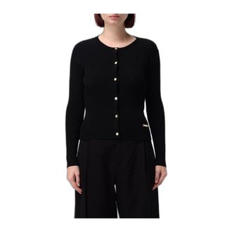 Emporio Armani Figurierter Cardigan aus Viskose-Mischgewebe - - Knitwear - Damen - Schwarzk - S