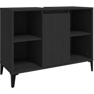 Les Tendances Meuble d&eacute;vier noir 80x33x60 bois ding&eacute;nierie