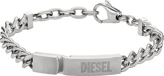 Diesel Armband F&uuml;r M&auml;nner, 18 Cm - 19,5 Cm Silbernes Edelstahlarmband, DX0966040