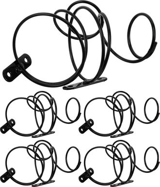 Valiclud 5 St&uuml;ck Wand Weinhalter aus Metall Spiralf&ouml;rmige Flaschenhalter Schwarzes Wandregal f&uuml;r K&uuml;che und Essbereich