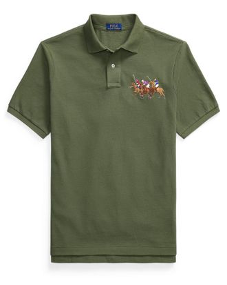 Ralph Lauren Piqu&eacute;-Poloshirt mit farbiger Dreifach-Pony-Stickerei, Classic Fit in