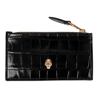 Alexander McQueen Leder Geldb&ouml;rse - - Accessories - Damen - Schwarzk - ONE SIZE