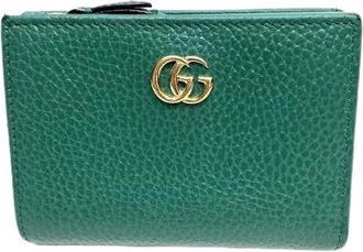 Gucci Portefeuille en cuir GG Marmont Pre-owned - Femme - Pre-owned - Vert - Taille: ONE Size