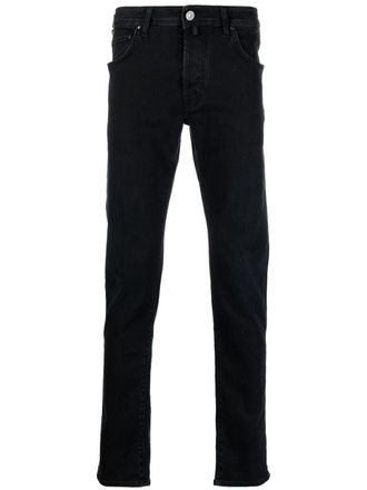 Jacob Cohen Skinny-Jeans mit Schaldetail - Schwarz