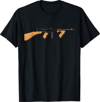 The Salty Veteran Thompson M1A1 Tommy Gun Gangster Vintage-Tommygun T-Shirt