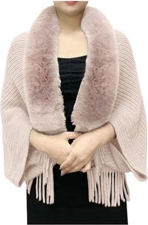 Generic Wraps 2 Châle Épais en Tricot pour Femme avec Col Conçu pour Comfort Doux et Chaleur - Accessoire Élégant et Polyvalent (One Size)