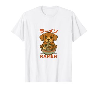 Hello Kitty Ramen Hund Kawaii S&uuml;&szlig;e Japanische Kunst Manga Anime Stil T-Shirt