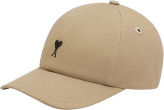 Ami Femme, Accessoires, Beige, Taille: ONE Size Casquette Brod&eacute;e De Coeur