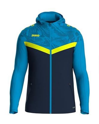 Jako Jako Veste &agrave; Capuche Iconic, Bleu Marine Bleu/Jaune Fluo, 3XL Homme