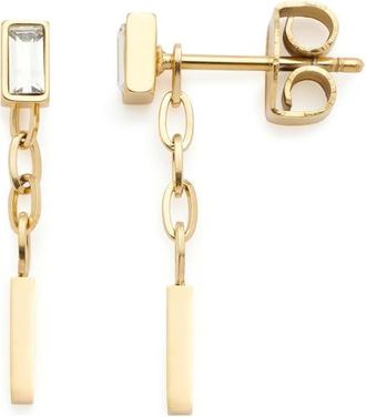 Leonardo Ciao Liora 1 paire de boucles doreilles à tige en acier inoxydable doré clair Baguette Pierres de verre Bijoux Cadeau pour femme 024459 Eine Größe Aci