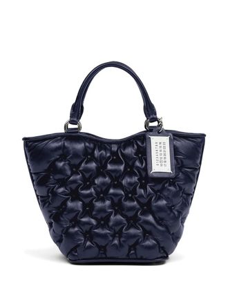 Maison Margiela Mini Glam Slam Tote Bag mit Steppung - Blau