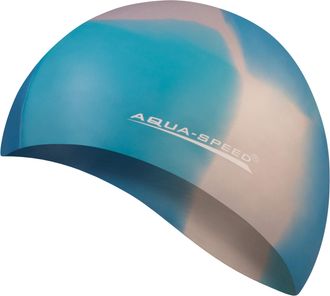 Aqua Speed BUNT wasserdichte Bademütze + Kleines Mikrofaserhandtuch | Kinder & Erwachsene | Badekappe aus Silikon | Coole Badehaube Schwimmen | Schwimmhaube für 