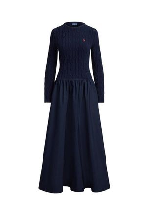 Polo Ralph Lauren Damen Kleid mit Zopfmuster-Oberteil