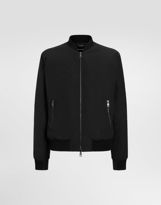 Dolce & Gabbana Bomberjacke Aus Canvas Mit Wattierung - Mann M&auml;ntel Und Jacken Schwarz 46