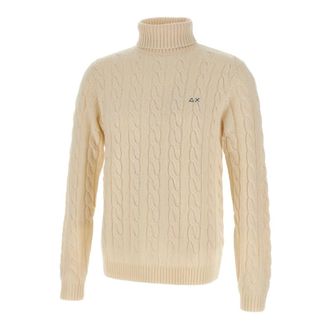 Sun 68 Feinstrick-Rollkragenpullover mit Zopfmuster - - Knitwear - Herren - Wei&szlig; - L
