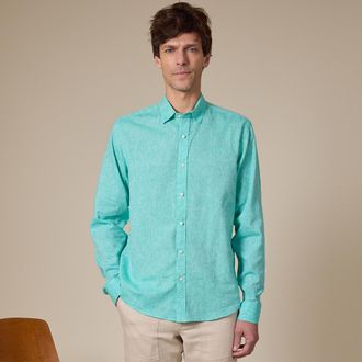 Bexley Silbert - Chemise homme chambray vert menthe