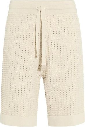 Paolo Pecora Homme, Shorts, Beige, Taille: M Bermuda en coton perfor&eacute;