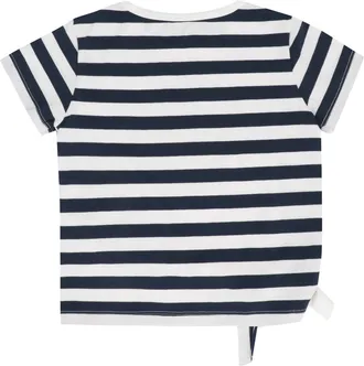 Versace Striped Cotton with Logo Print Polo Shirt - White