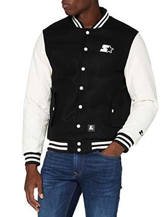 Starter Black Label Starter Black Label College Jacket Veste Universitaire, Noir/Blanc, L Hommes