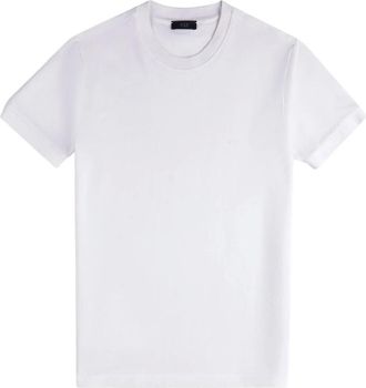 Fay Homme, Tops, Blanc, Taille: XL T-shirt en piqu&eacute; de coton