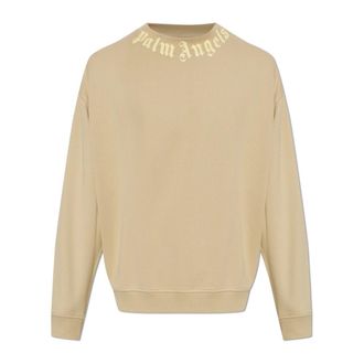 Palm Angels Neck Logo Sweatshirt - - Sweatshirts & Hoodies - Herren - Beige - S
