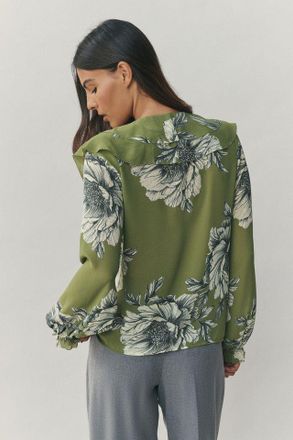 Next Langarmbluse Lang&auml;rmelige Bluse mit R&uuml;schenfront (1-tlg)