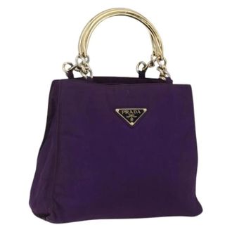 Prada Sac &agrave; main vintage en nylon Pre-owned - Femme - Pre-owned - Violet - Taille: ONE Size