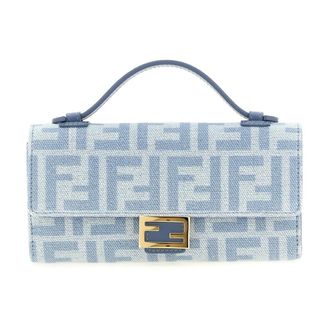 Fendi FF Logo Denim Geldb&ouml;rse - - Bags - Damen - Blau - ONE SIZE