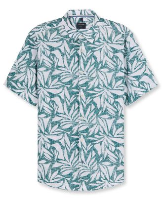 Olymp Casual, Regular Fit, Kurzarmhemd aus Leinen mit floralem Print in