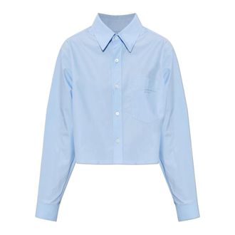 Alexander Wang Femme, Blouses et Chemises, Bleu, Taille: 40 FR Logo Shirt