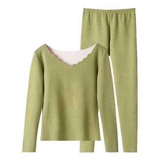 Generic Sous-vêtements de ski pour femme - Sous-vêtements thermiques chauds et doux - Ensemble de sous-vêtements de ski avec intérieur en polaire thermique et