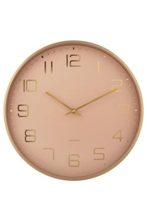 Karlsson Wanduhr Elegance, Hellbraun, Gold, Metall, 40x40x4.2 cm, Dekoration, Uhren, Wanduhren