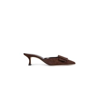 Manolo Blahnik Maysale Suede Mules