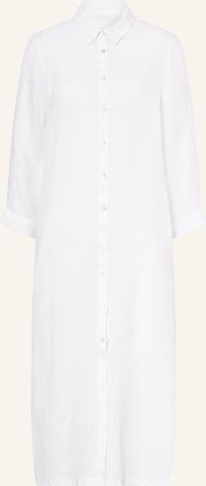 120% Lino 120%Lino Hemdblusenkleid Aus Leinen weiss