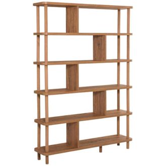 Dmora Dmora - Bücherregal Amatrice, Büroregal, Mobiler Buchhalter, Bücherbrett, 120x28 h169 cm, Eiche