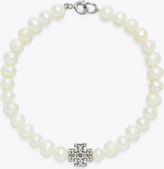 Tory Burch Damen Moondance Pearl and Pav&eacute; Bracelet