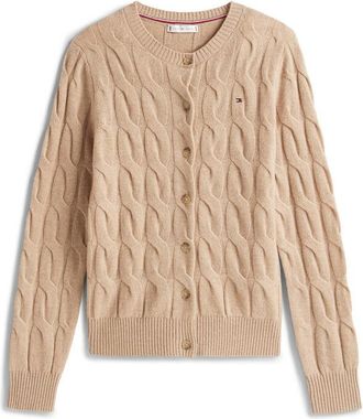 Tommy Hilfiger Damen Strickjacke aus Wolle Regular Fit