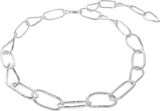 No More collier Bold à fini martelé - Argent