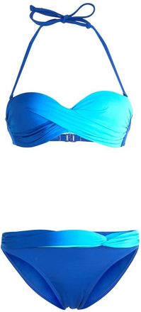 Lascana Damen Bügel-Bandeau-Bikini mit Farbverlauf, Bügel, wattierte Cups, abnehmbare Nackenträger, Twist-Optik für perfekten Halt