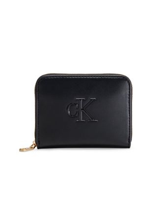 Calvin Klein Damen Raised CK Medium Zip Around LV04F1026G Wallets, Schwarz (Black), One Size, Schwarz (Schwarz), Einheitsgr&ouml;&szlig;e
